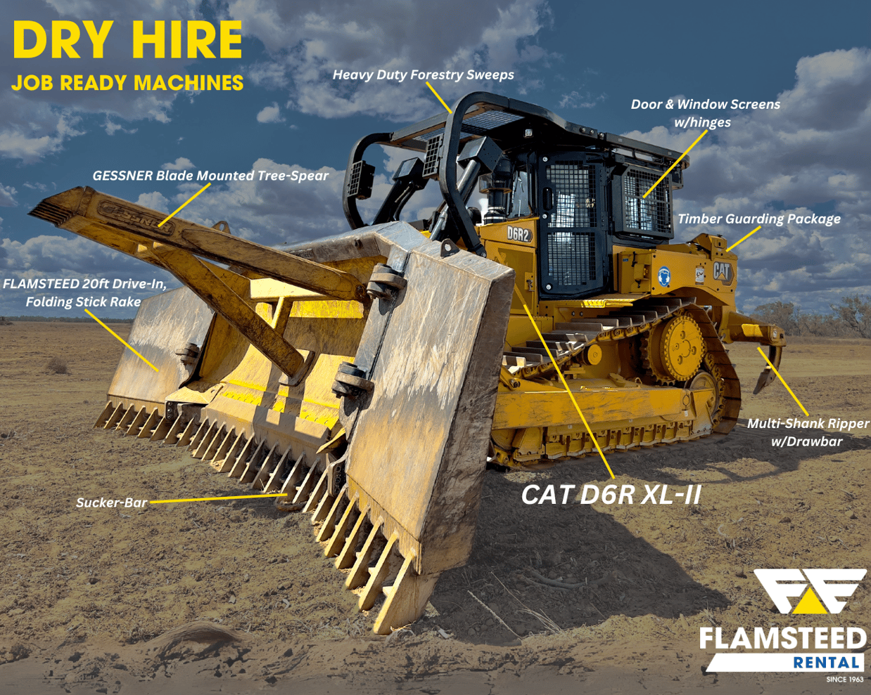 How we set up our D6R Dozers for stick raking and land clearing